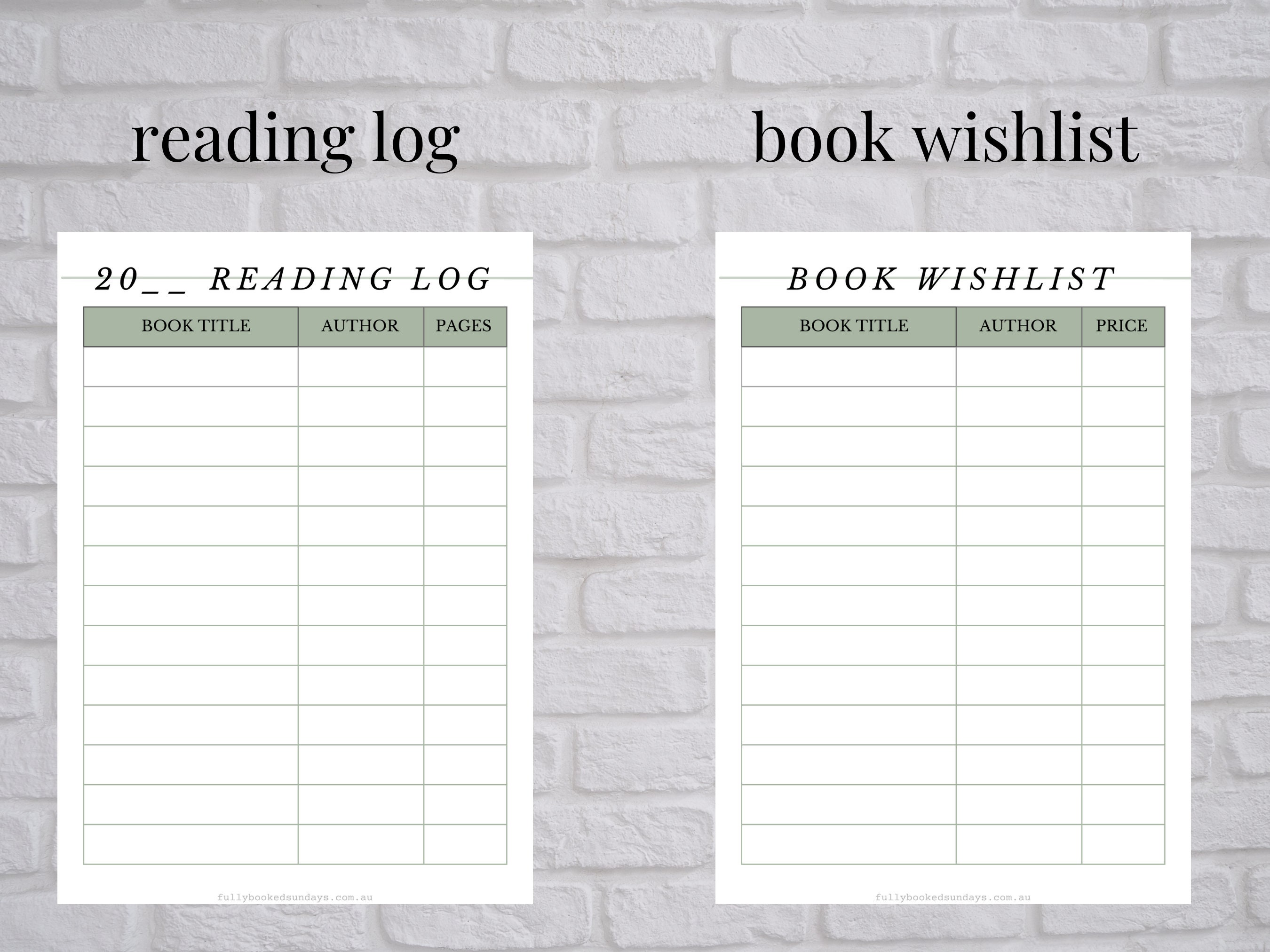 Reading Tracker - Book Log - Printable Book Log - Virtual Bookshelf ...