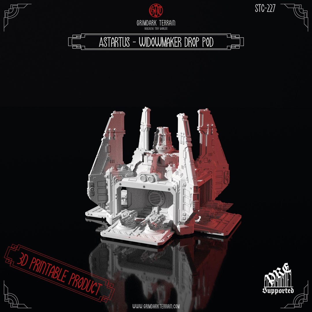 Grimdark Terrain - Astartus - Widowmaker Drop Pod 8mm Sci-fi Model Kit ...