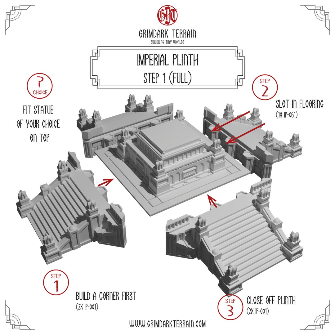 Grimdark Terrain - Imperial Plinth Sci-fi 8mm Scale Model Terrain - Etsy