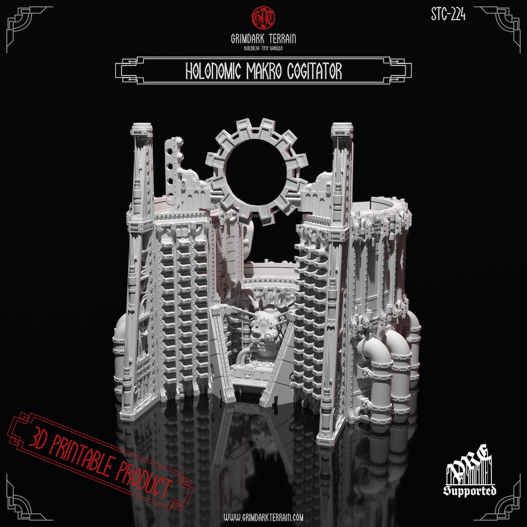 Grimdark Terrain - Holonommic Makro Cogitator - 8mm Scale Scifi Terrain ...