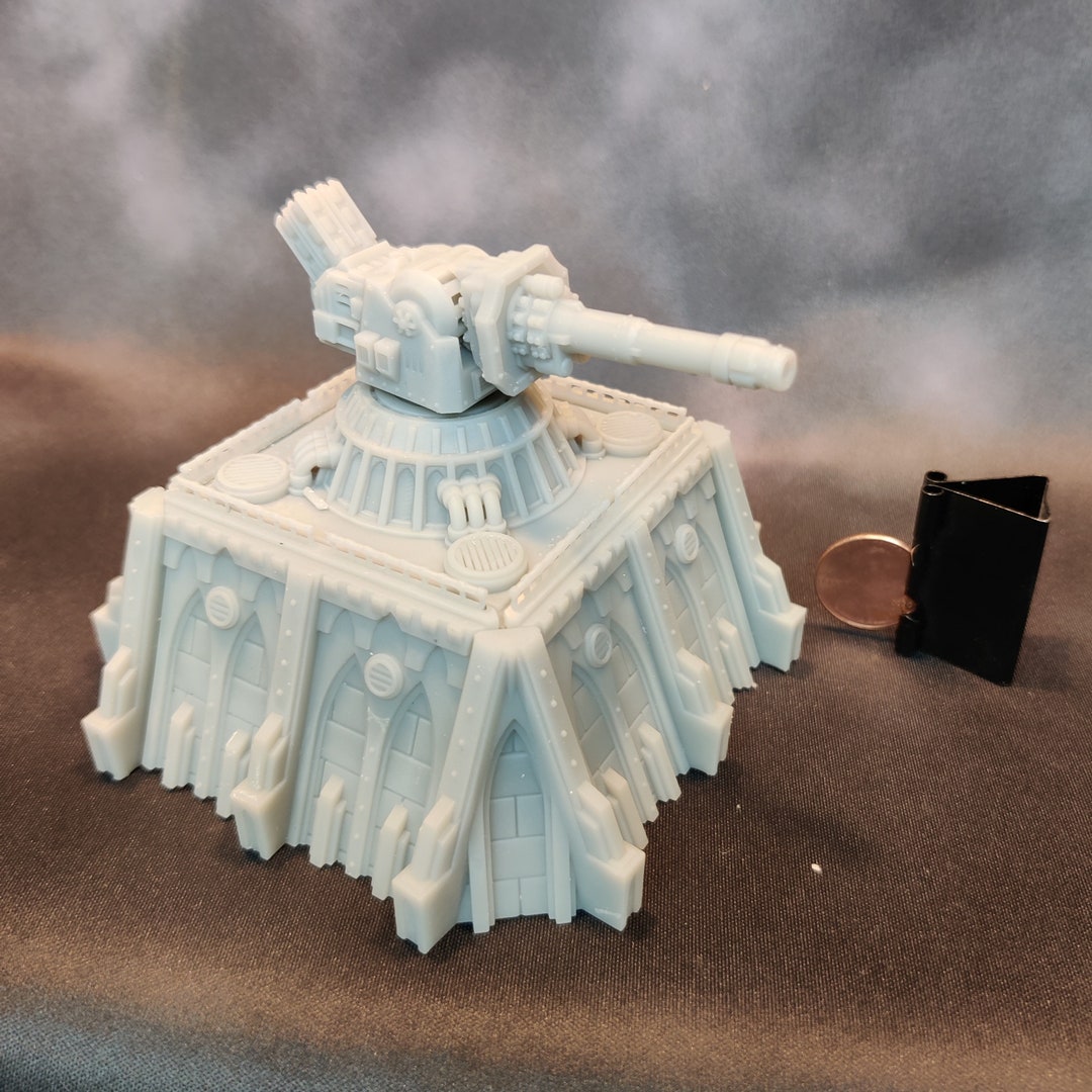 Grimdark Terrain - Volcano Cannon Emplacement Sci-fi 8mm Scale Model ...