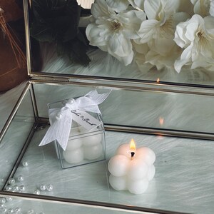 Wedding Candle Box Favor: Personalized Pearl Bubble Candle Favors - Etsy