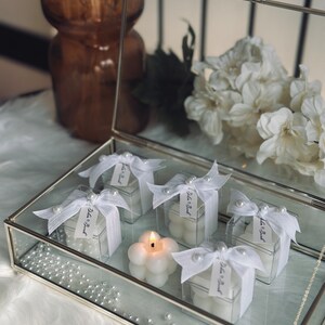 Wedding Candle Box Favor: Personalized Pearl Bubble Candle Favors - Etsy