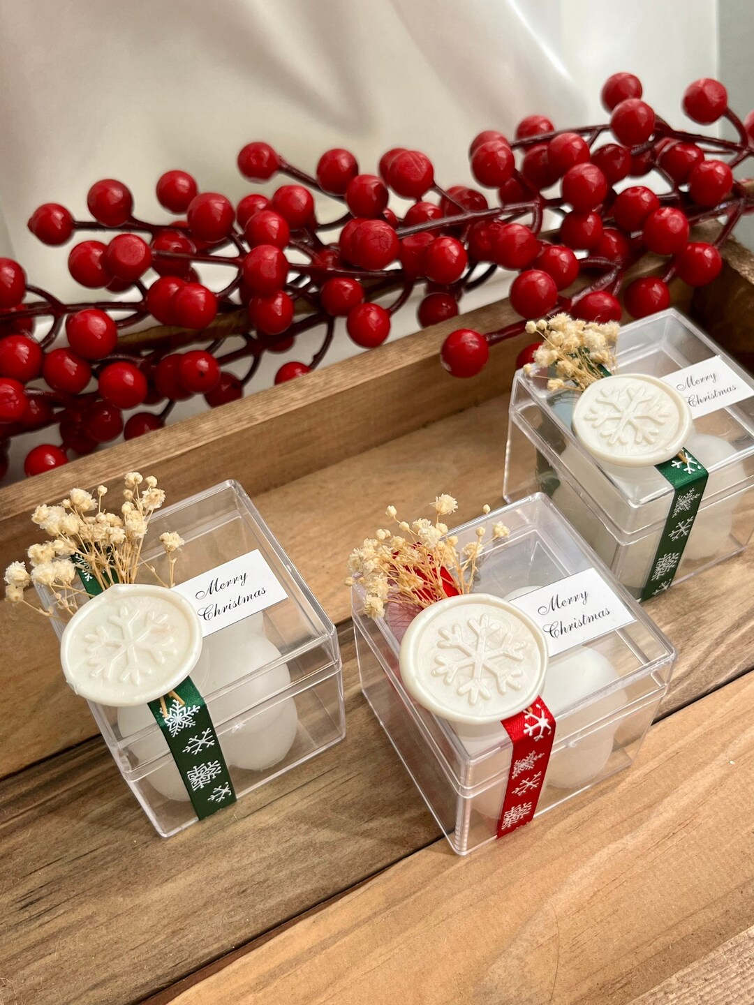 50pcs Holiday Candle Favors Coworker Christmas T Xmas Etsy