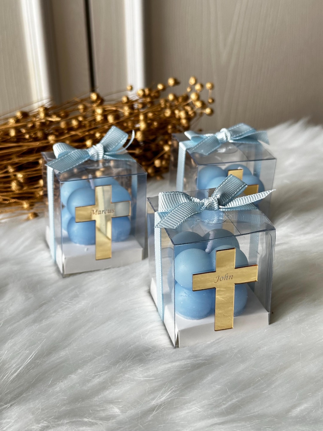 50PCS Baby Boy Baptism Favors, Christening Favors, Cross Favors ...