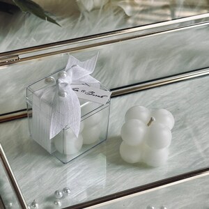 Wedding Candle Box Favor: Personalized Pearl Bubble Candle Favors - Etsy