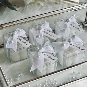 Wedding Candle Box Favor: Personalized Pearl Bubble Candle Favors - Etsy
