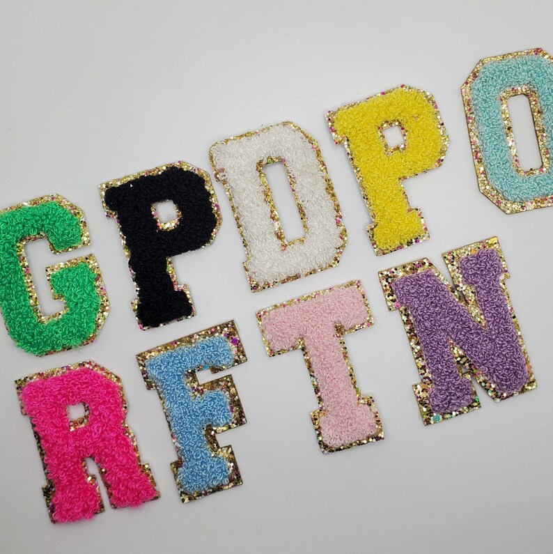 Varsity Chenille Letter Patch, Gold Glitter – 2 Inch, Self Adhesive - Etsy