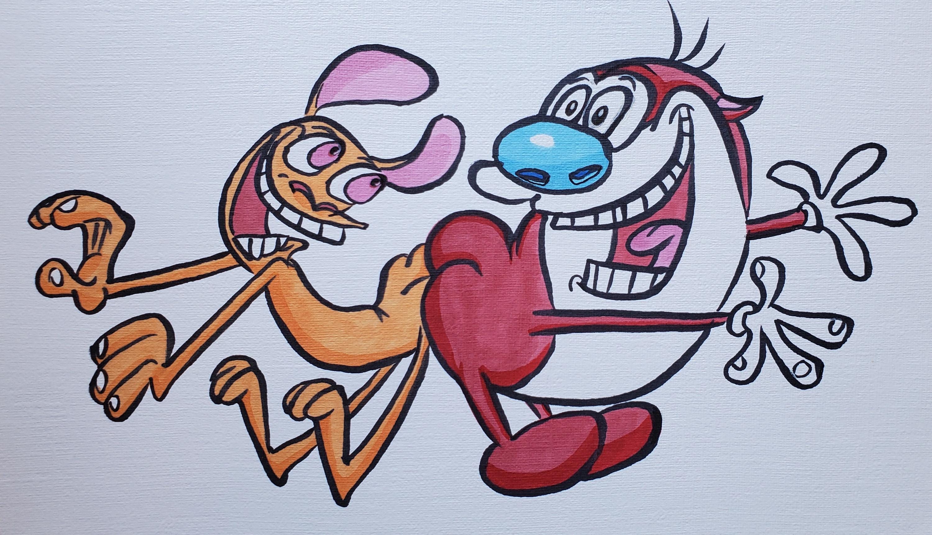 Ren and Stumpy Art Drawing, 90's Cartoon Fan Art, Ren & Stumpy Study on ...
