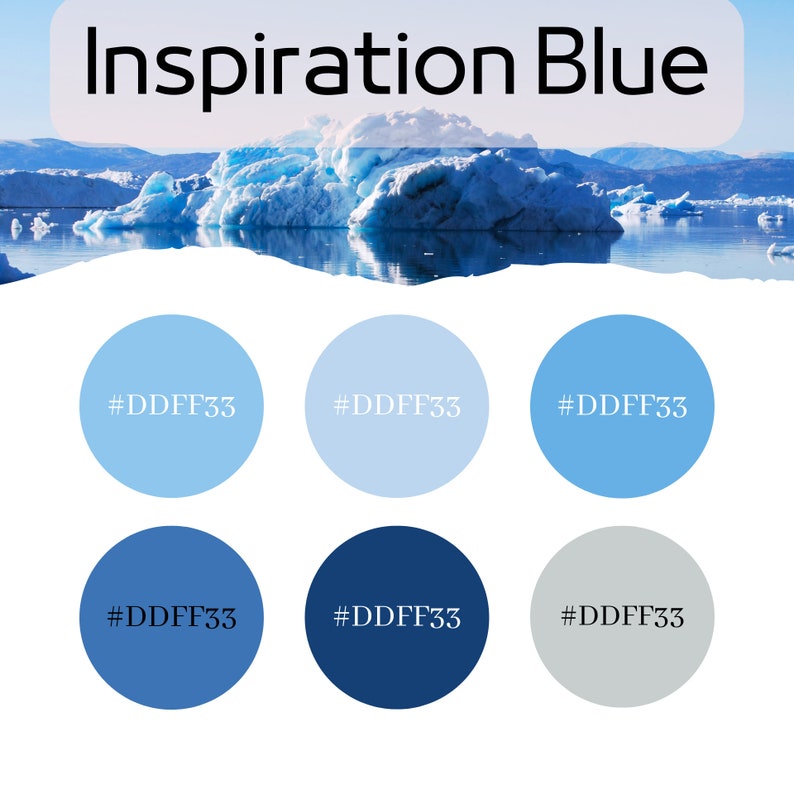 Winter Ice 2022 Colour Palette Color Mock up Ice Colours - Etsy