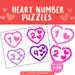 Heart Number Matching Puzzles (PDF Download) - Early Math, Preschool ...