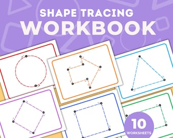 10 Printable Trace the Shape Worksheets, Preschool, Learning Shapes ...