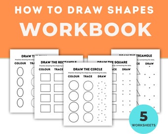 10 Printable Trace the Shape Worksheets, Preschool, Learning Shapes ...
