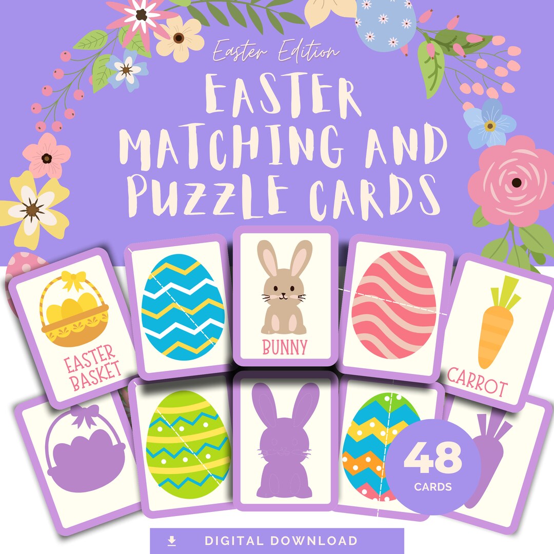 Easter Match and Play Cards, Puzzle Game, Memory Game, Scavenger Hunt ...