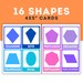 16 Shape Flashcards, 2D Geometric Shapes, Preschool, Homeschool ...