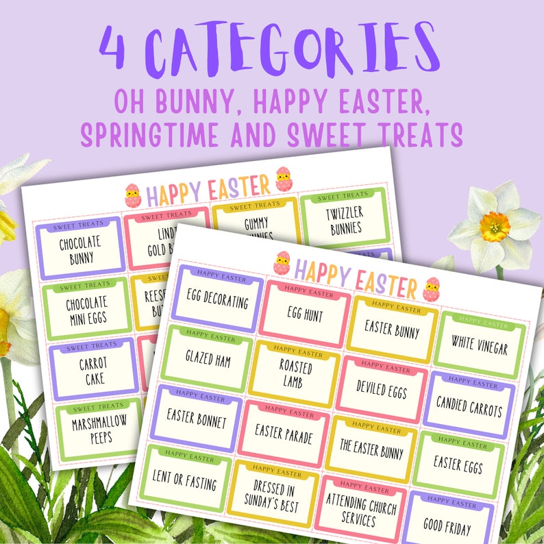 64 Easter Charades and Pictionary Cards, Easter Party Games and ...