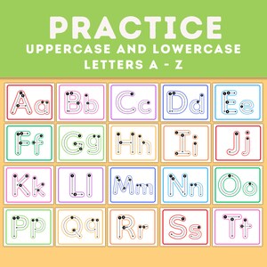 ALPHABET TRACING Practice Sheets, Uppercase and Lowercase Letters ...