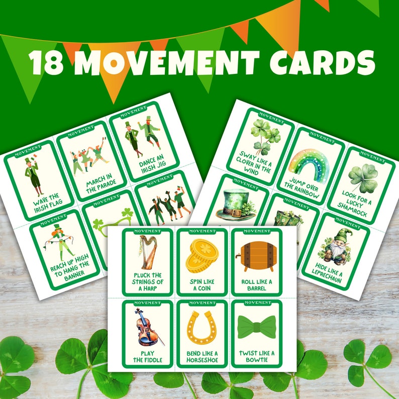 30 St. PATRICK'S DAY Movement, Sound and Scavenger Hunt Cards ...