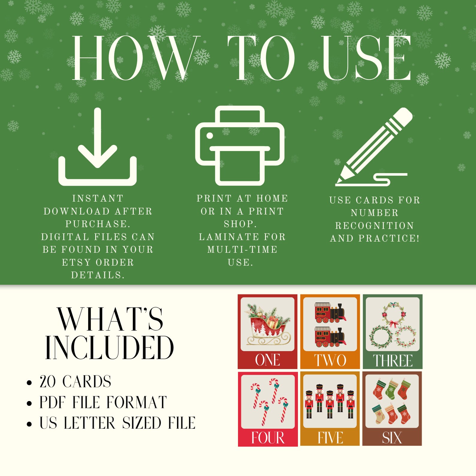 CHRISTMAS Number Flashcards 1-10, Kindergarten, Preschool, Toddler ...