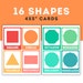 16 Shape Flashcards, 2D Geometric Shapes, Preschool, Homeschool ...