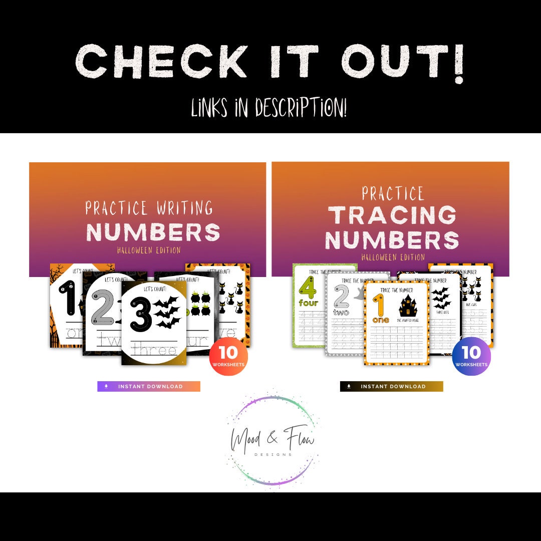 Halloween Number Flashcards 1-10, Kindergarten, Preschool, Toddler ...