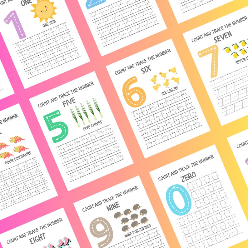 10 Printable Write the Number Worksheets Preschool Learning - Etsy