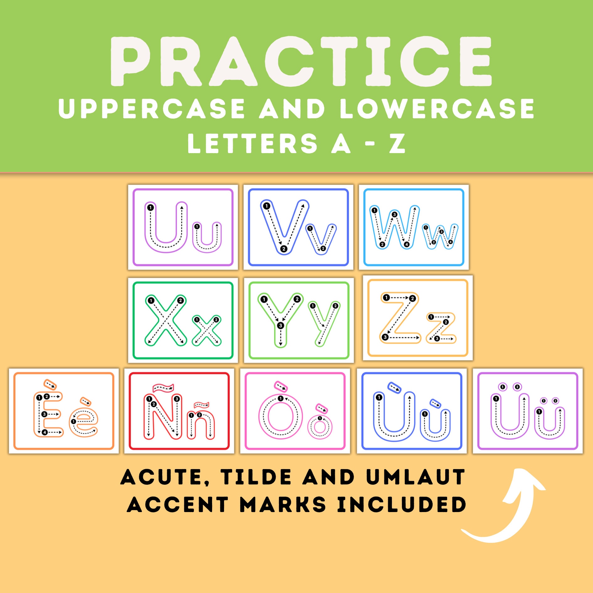 ALPHABET TRACING Practice Sheets, Uppercase and Lowercase Letters ...
