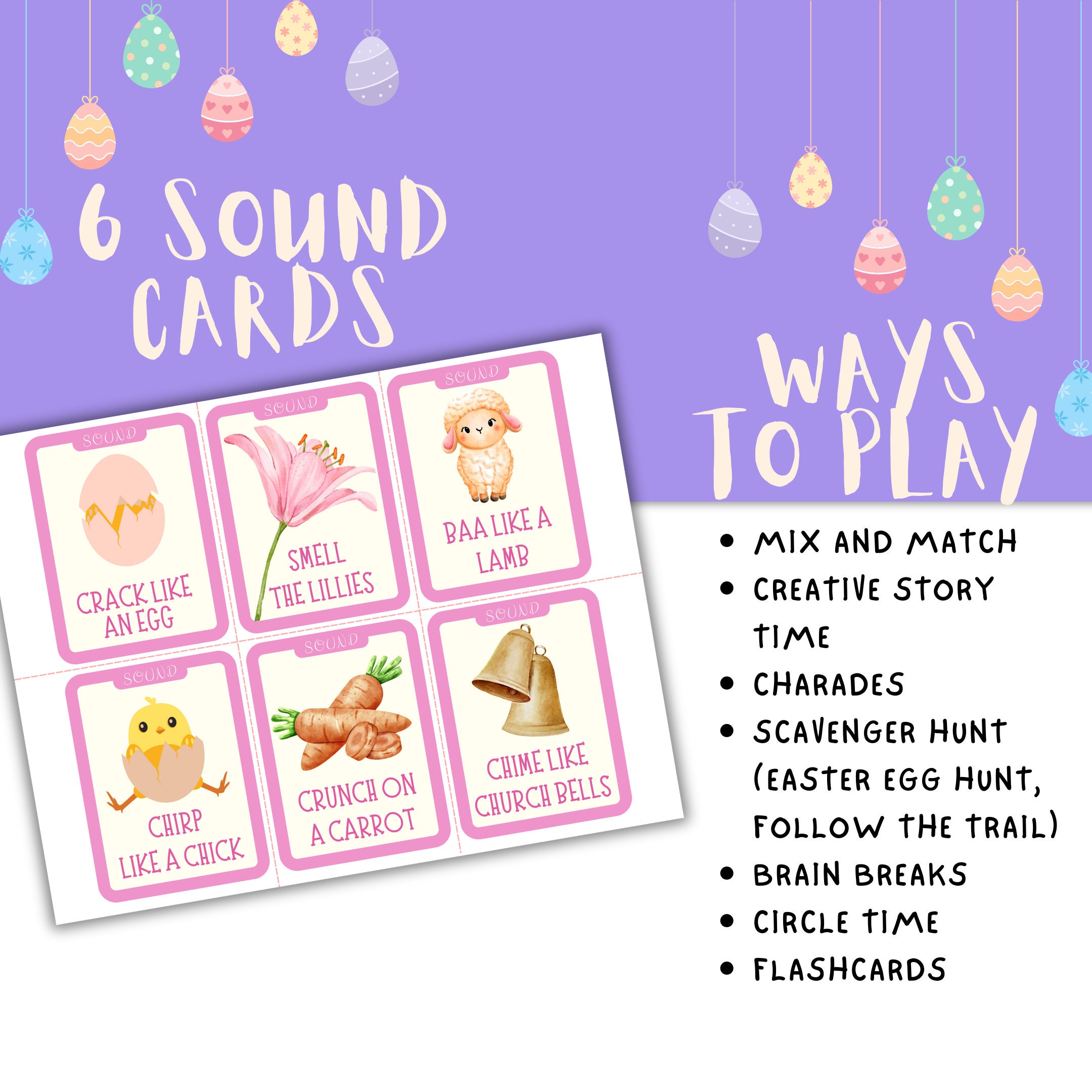 30 Easter Movement, Sound and Scavenger Hunt Cards, Preschool ...