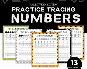 Halloween Number Tracing Worksheets 1-10, Preschool Printable (PDF) - Etsy