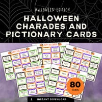 Halloween Charades, Party Game Idea, PDF Printable, Pictionary Type ...