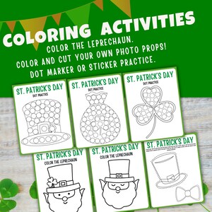 St. Patrick's Day Activities, Coloring and Dot Practice, Scavenger Hunt ...