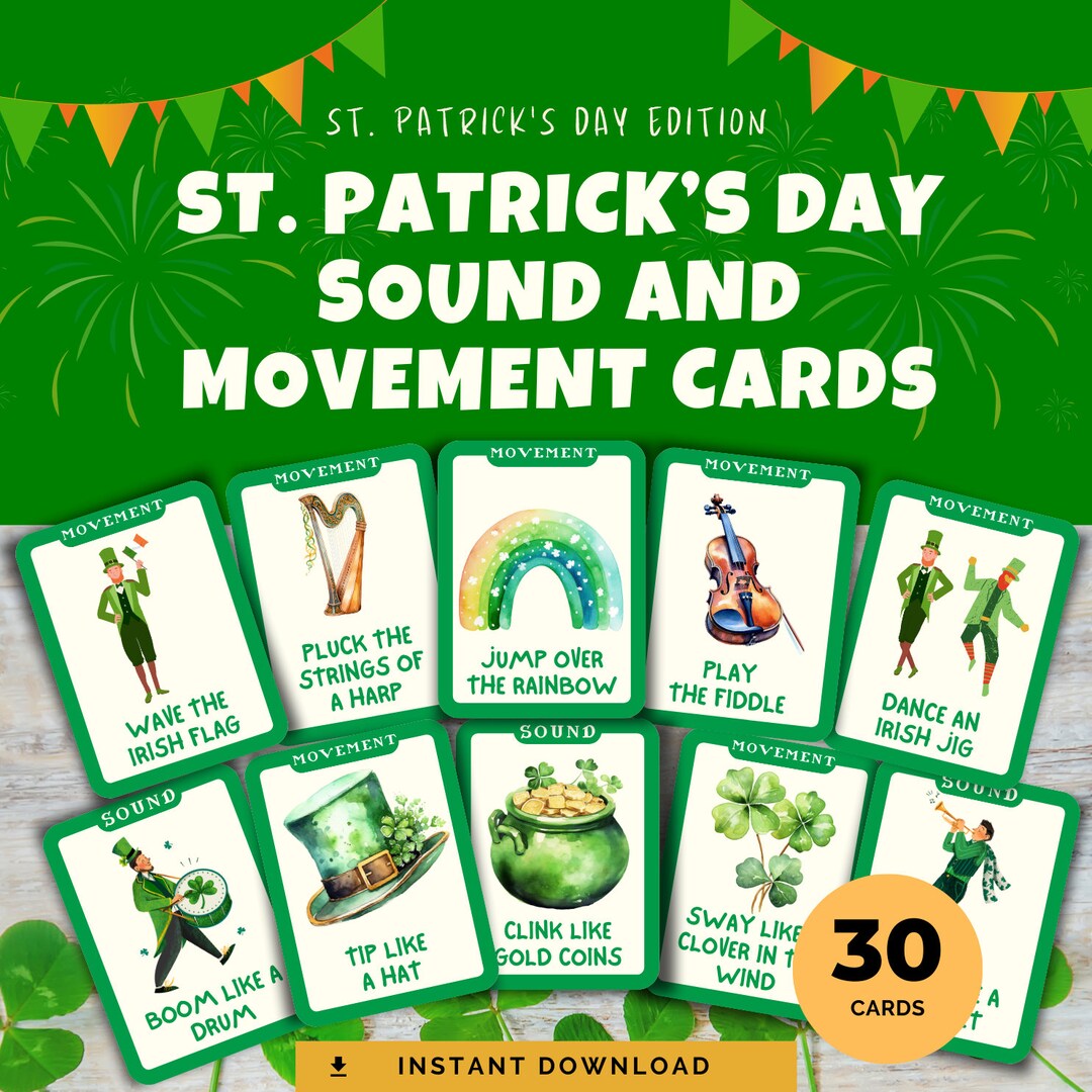 30 St. PATRICK'S DAY Movement, Sound and Scavenger Hunt Cards ...