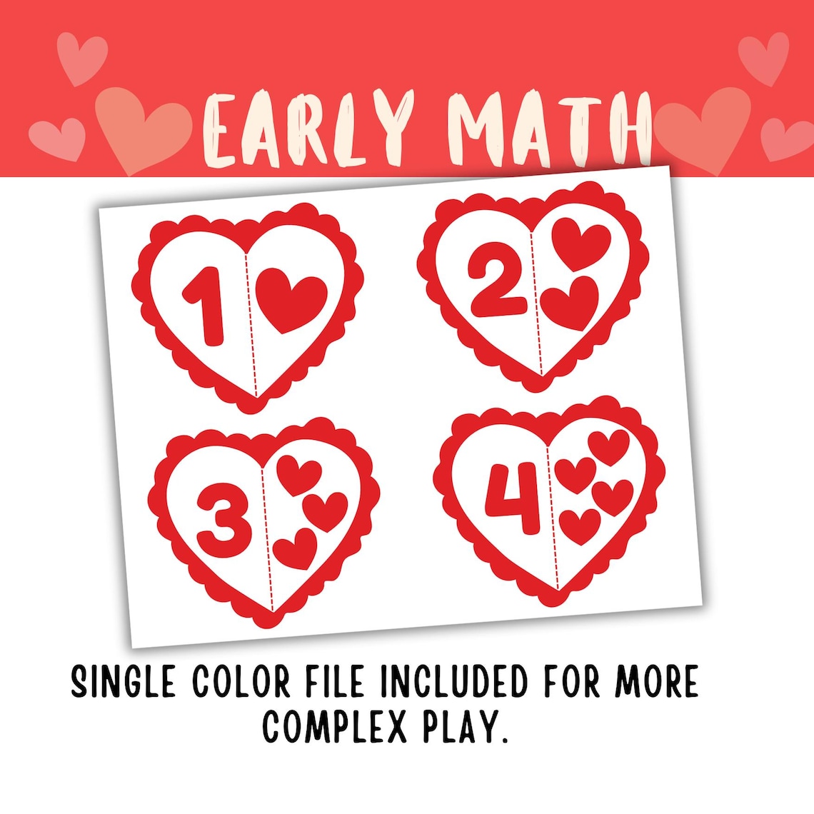 Heart Number Matching Puzzles (PDF Download) - Early Math, Preschool ...