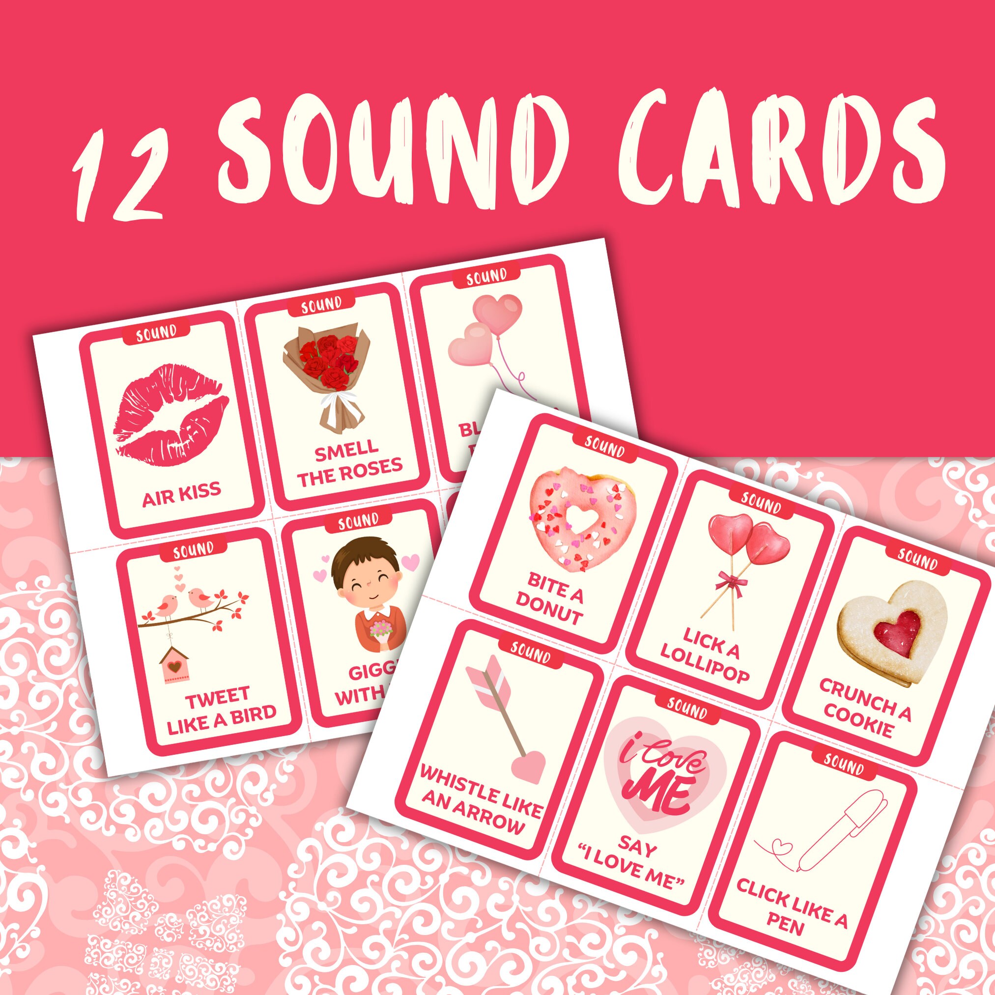 48 VALENTINE'S DAY Movement, Sound and Pretend Play Cards, Kindergarten ...