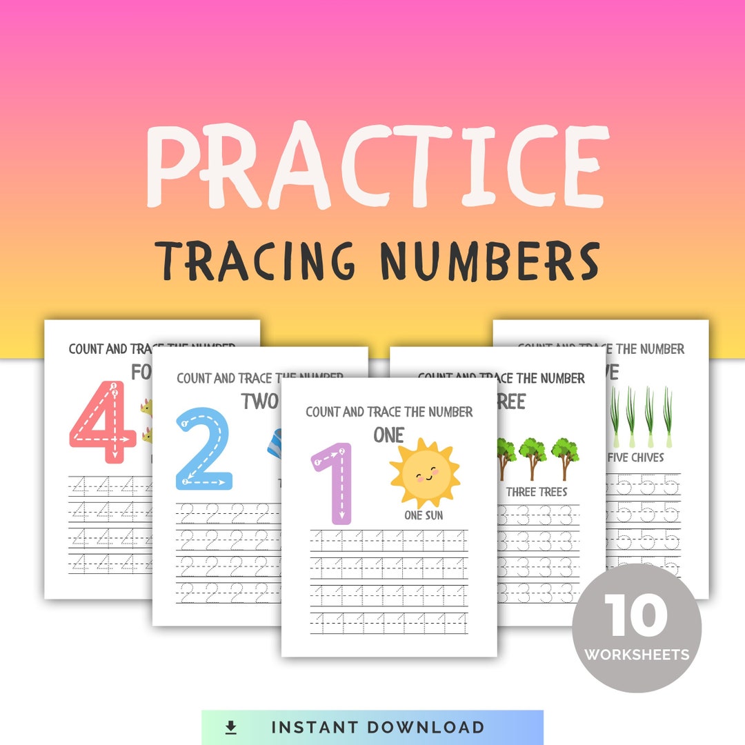 10 Printable Write the Number Worksheets, Preschool, Learning Numbers ...