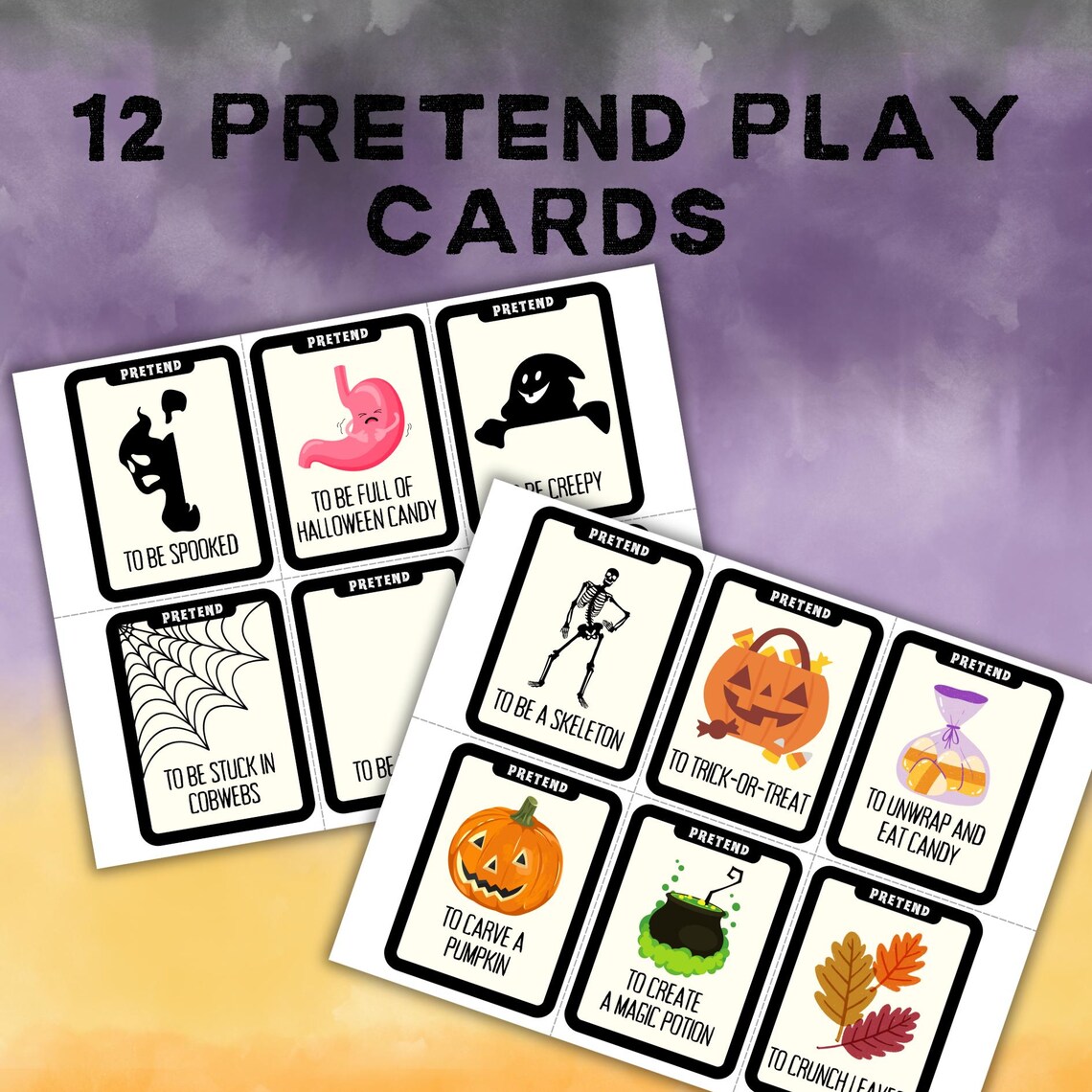36 Halloween Movement, Sound and Pretend Play Cards, Kindergarten ...