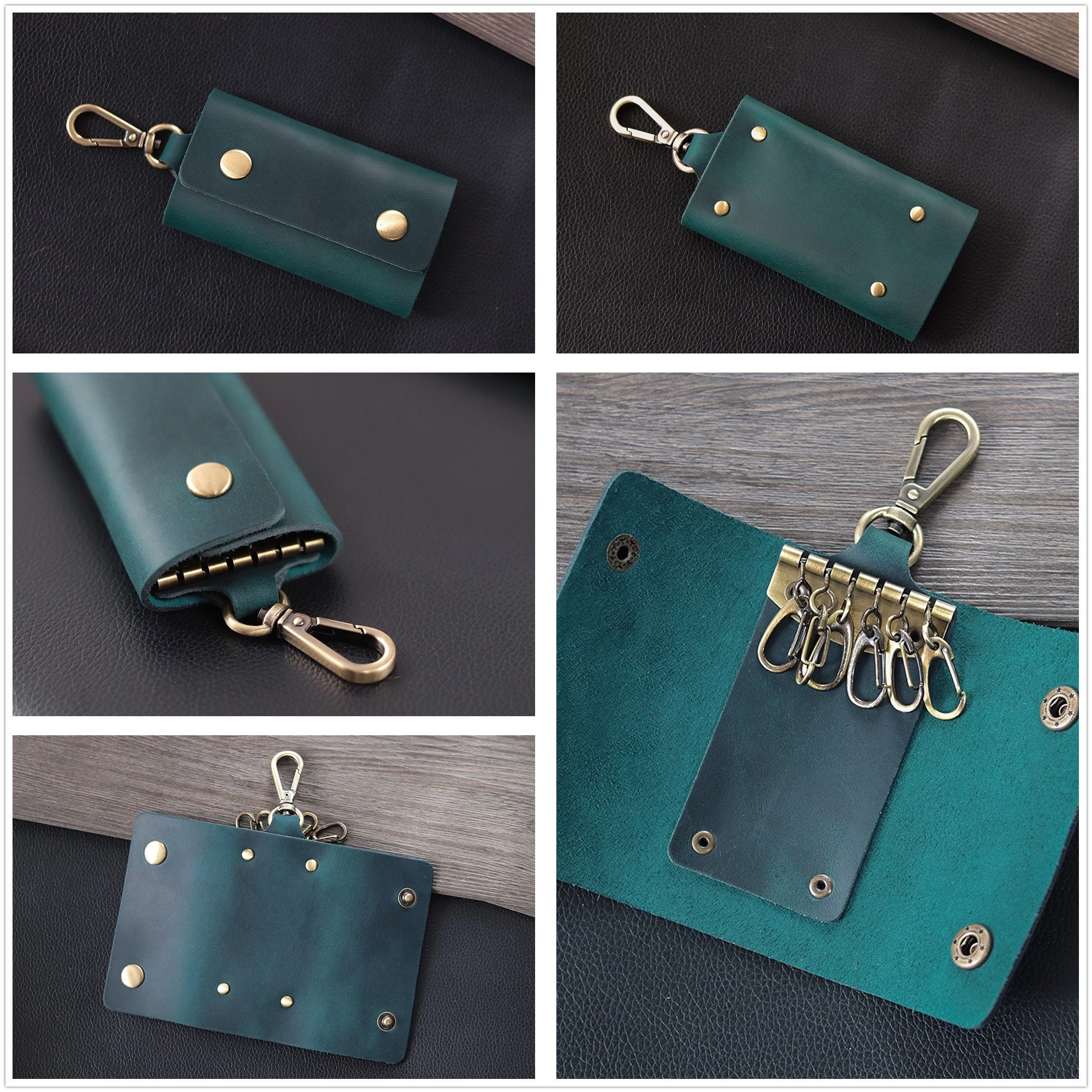 Personalized Leather Keychain, Leather Initial Keychain, Key Case ...