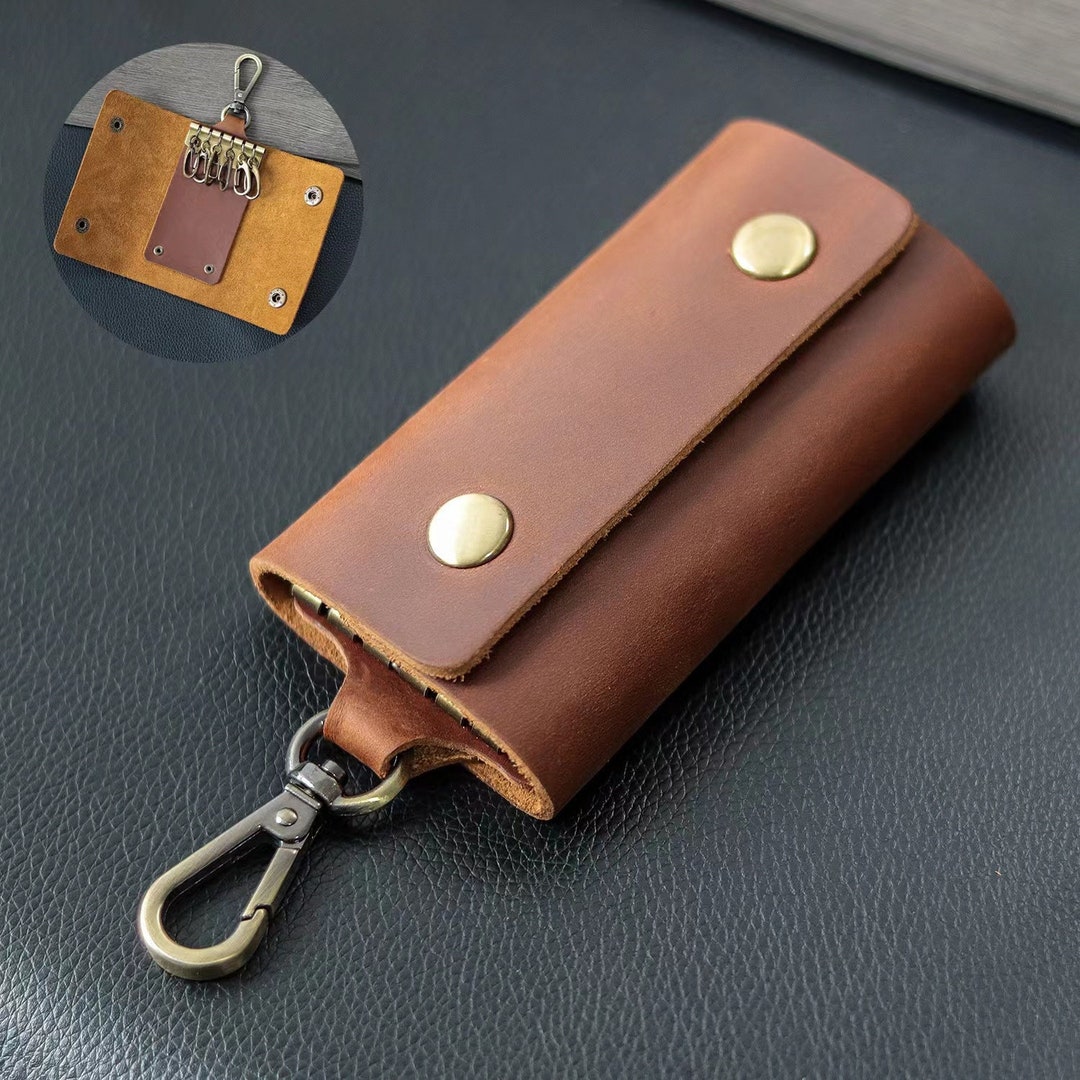 Personalized Leather Keychain Leather Initial Keychain Key - Etsy