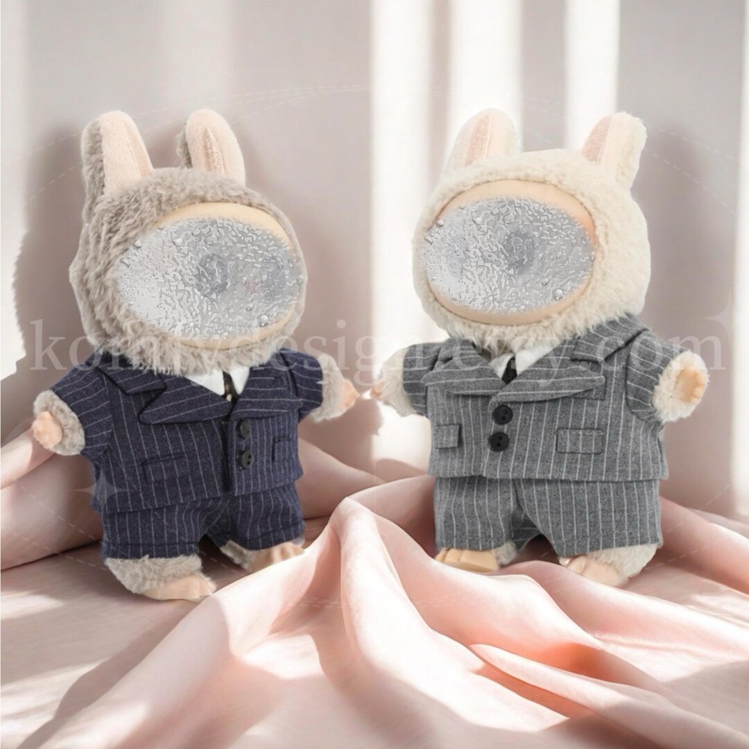 17cm Labubu Clothes | Pinstripe Suit Set | Labubu Doll Formal Outfit ...