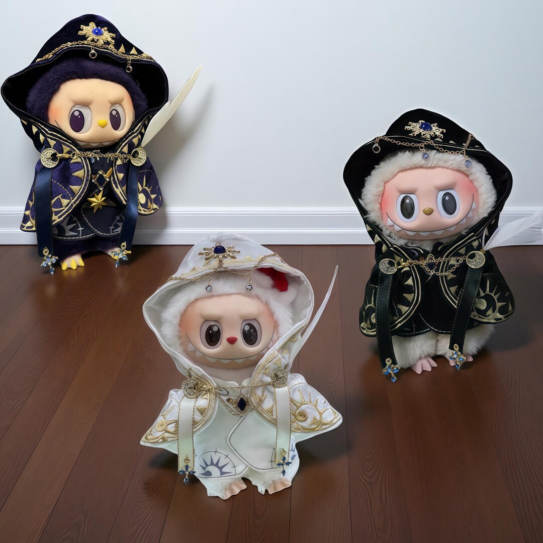 Wizard Outfit for 17cm Labubu Doll – Macaron Magic Cloak Set for Sit ...