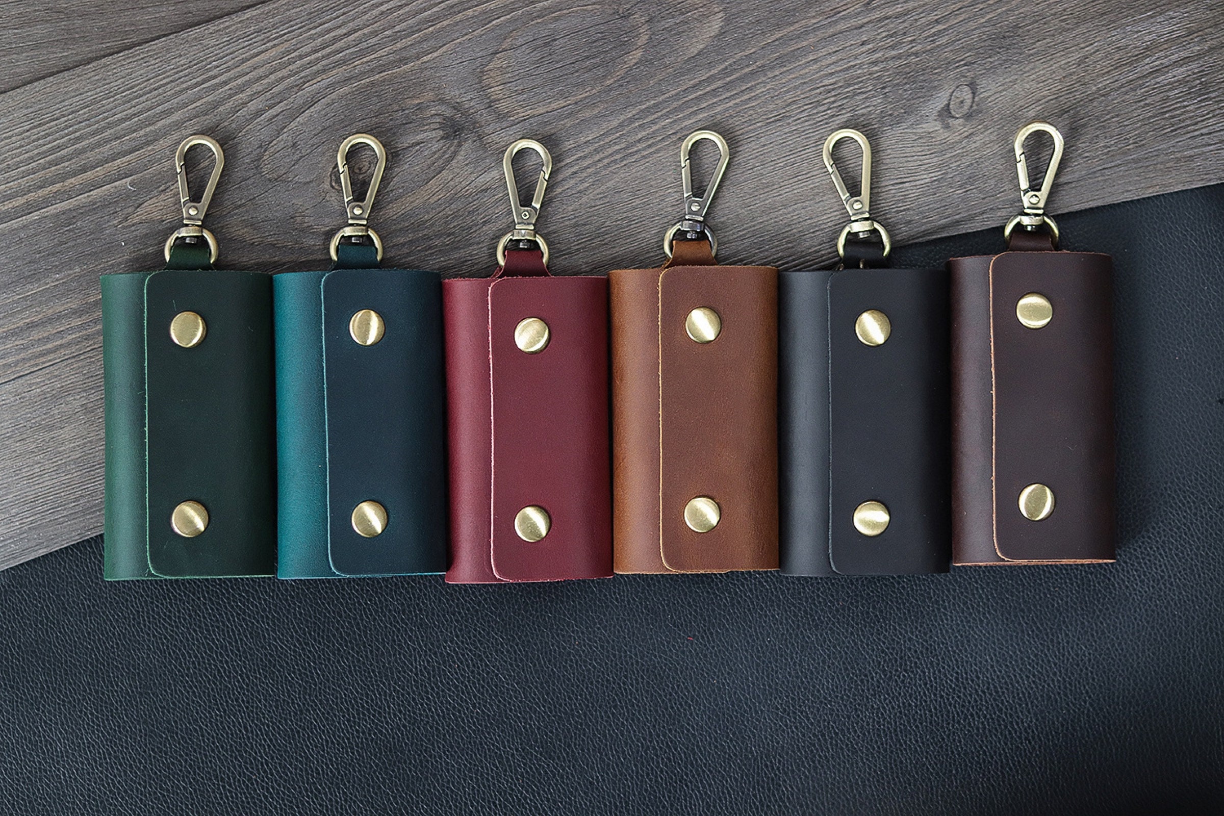 Personalized Leather Keychain, Leather Initial Keychain, Key Case ...