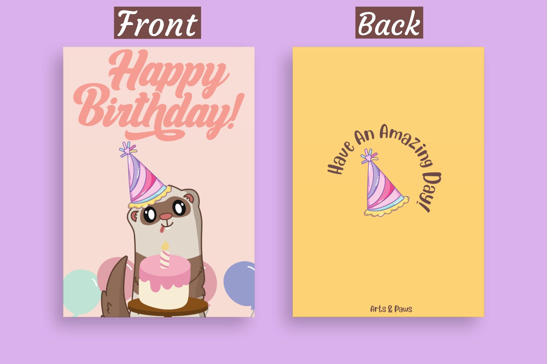 Printable Ferret Birthday Card | Instant Download Pet Card | Funny ...
