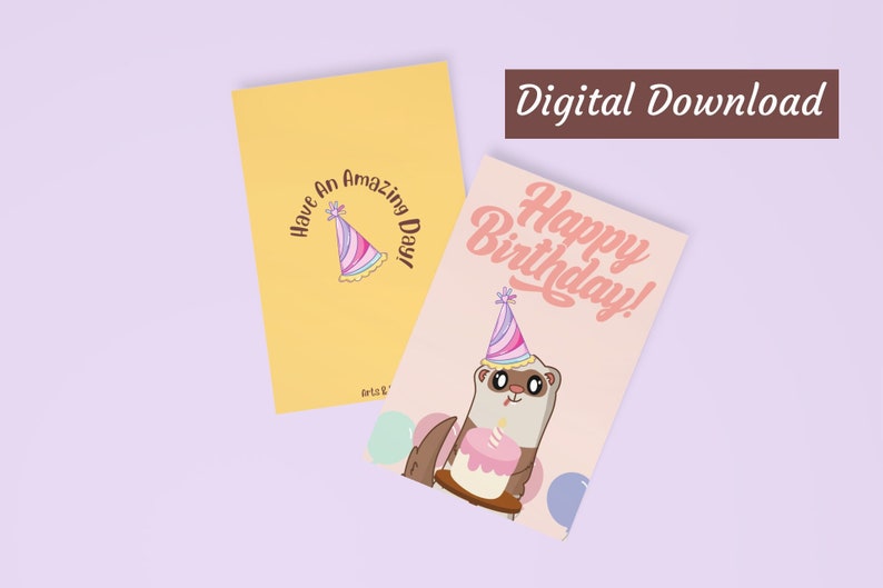 Printable Ferret Birthday Card | Instant Download Pet Card | Funny ...