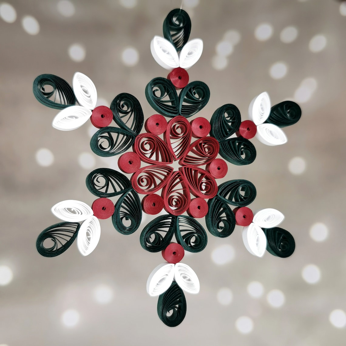 3 Quilled Snowflakes Paper Snowflake Quilled Ornament - Etsy