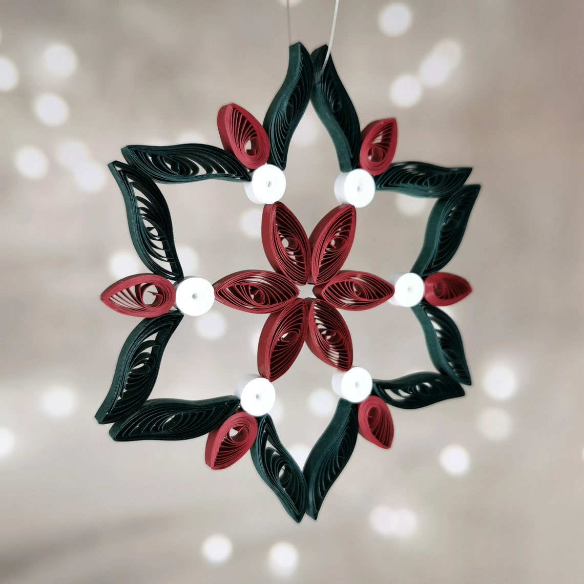 3 Quilled Snowflakes Paper Snowflake Quilled Ornament - Etsy