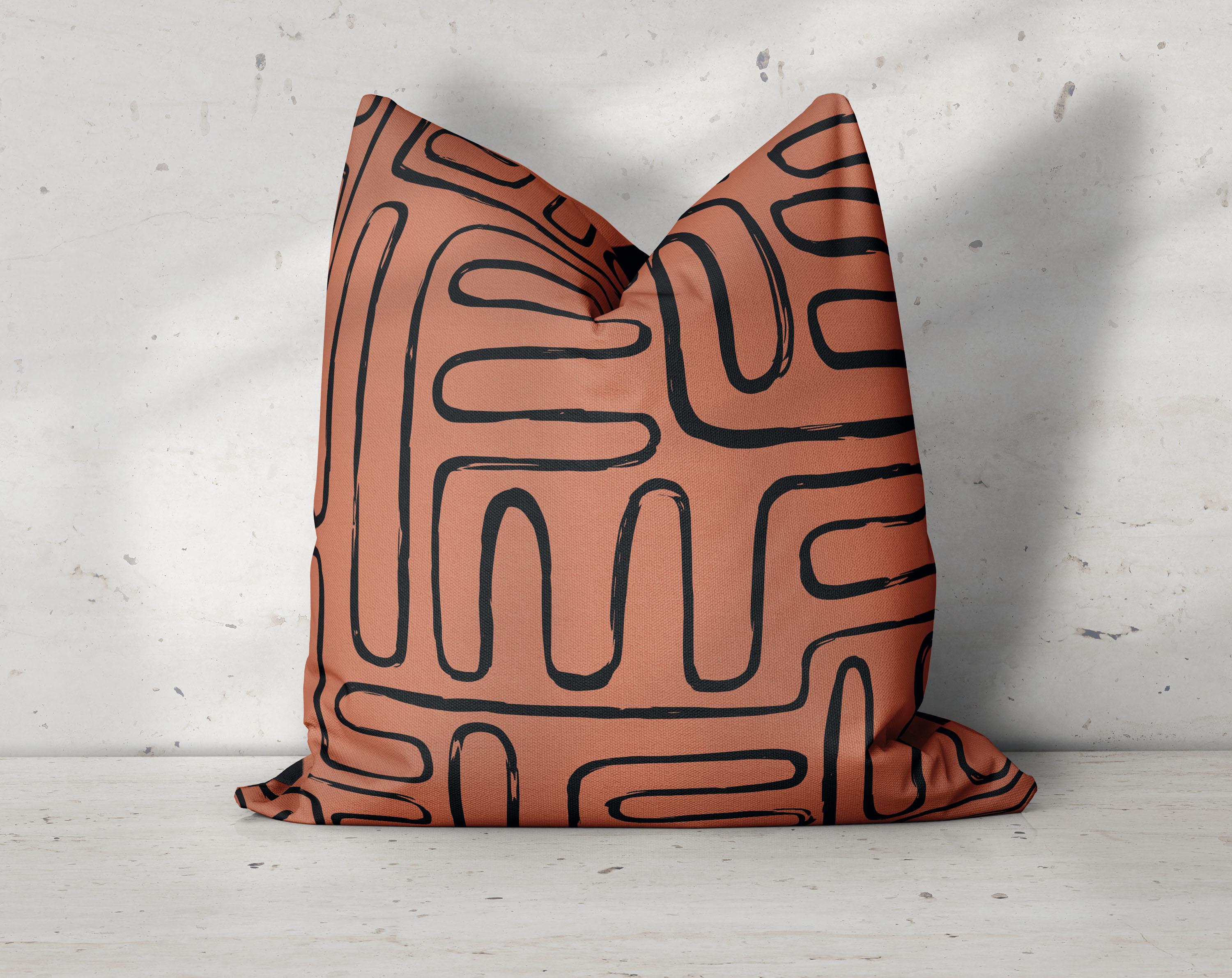 Nazca Lines Terracotta Orange Decorative Pillow Throw Cover - Etsy