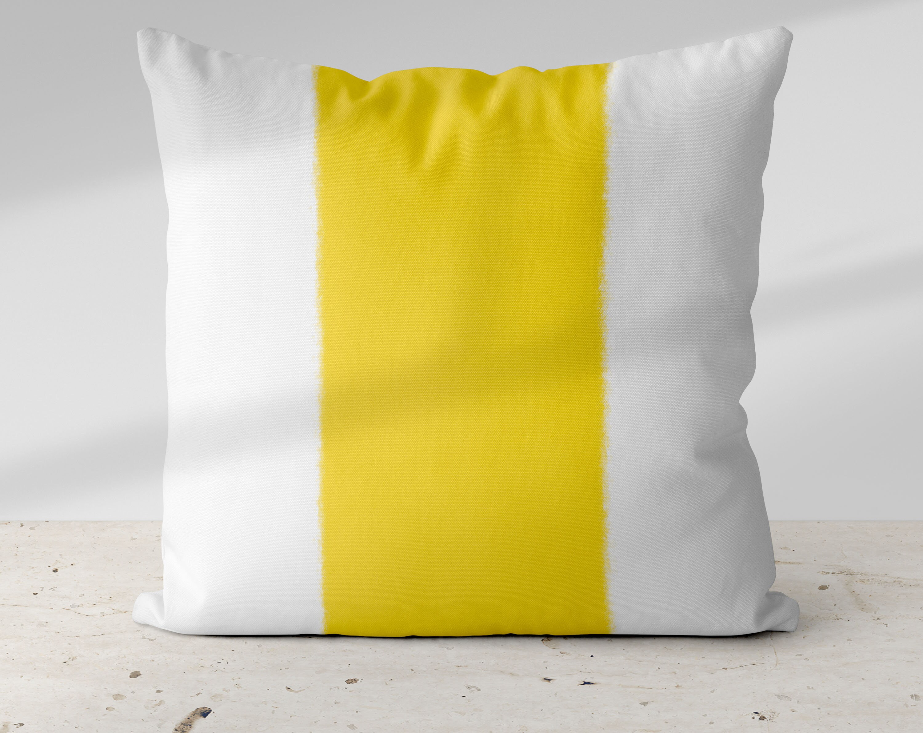 Wide Stripe Vertical Band Lemon Yellow Pillow Throw - Etsy
