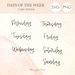 Days of the Week SVG Bundle, Days Label SVG and Png - Etsy