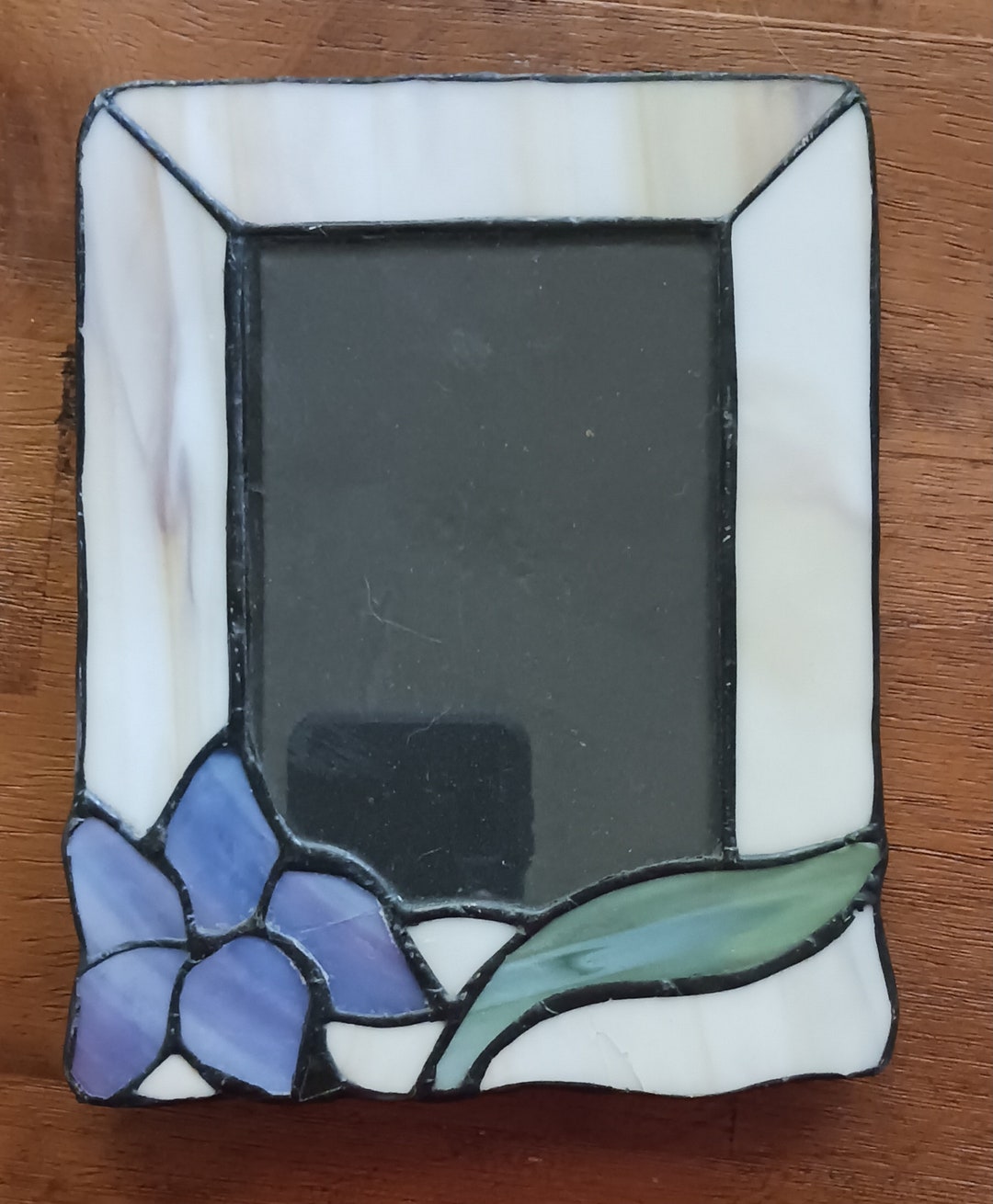 Purple Flower Stained Glass Picture Frame - Etsy