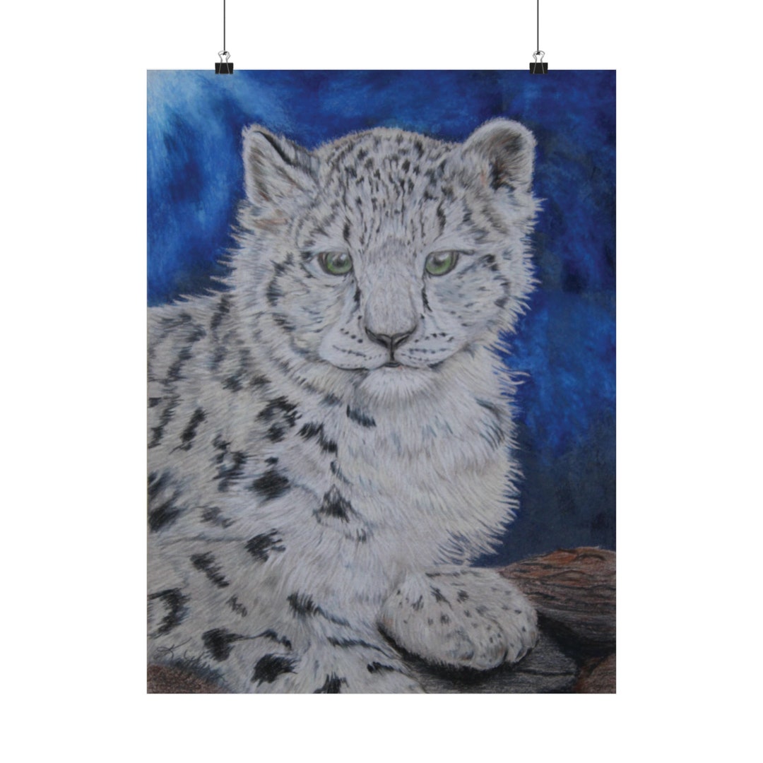 Snow Leopard Colored Pencil Print on Matt Archive Paper Support ...